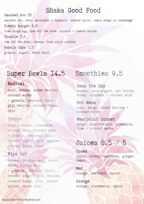 Copy of Shaka Menu | PosterMyWall