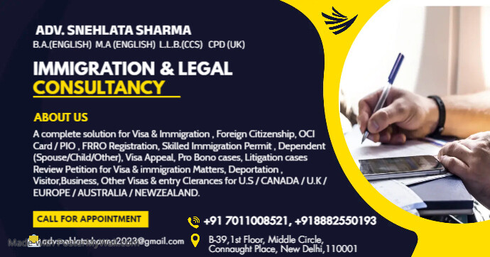 Navy Blue Immigration Service Facebook Post Template (1) | PosterMyWall