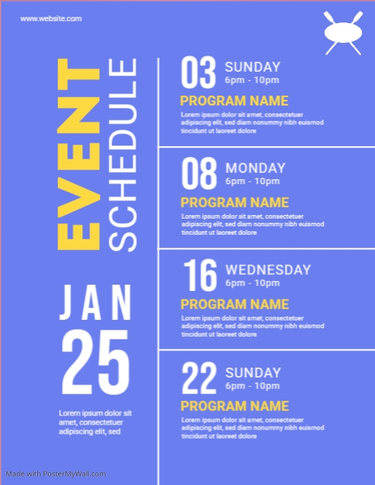 Event Schedule Design Template | PosterMyWall