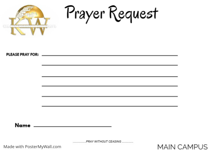 Prayer request card | PosterMyWall