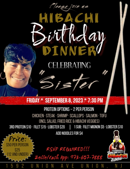 Hibachi Bday | PosterMyWall