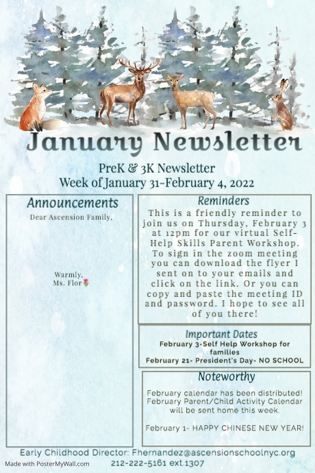 Copy of Copy of January Newsletter | PosterMyWall