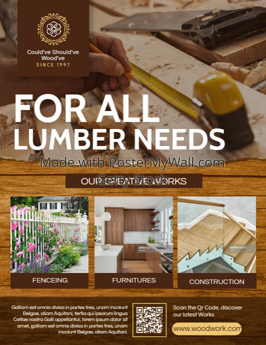 wood working company advertisement instagram | PosterMyWall