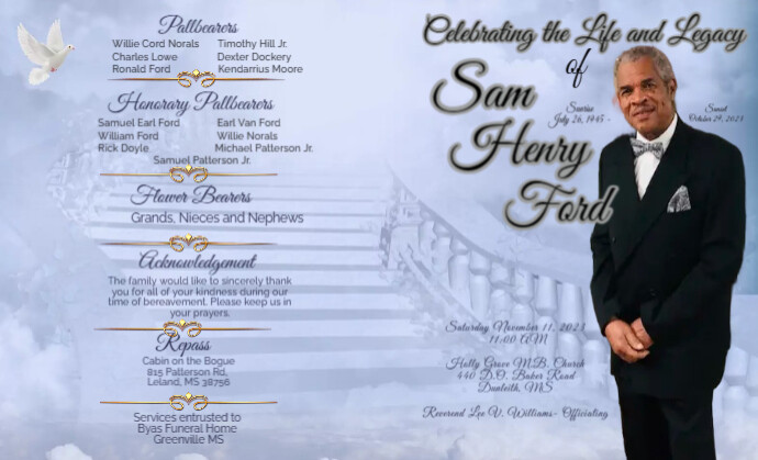 FUNERAL PROGRAM - HEAVEN STAIRS 1 | PosterMyWall