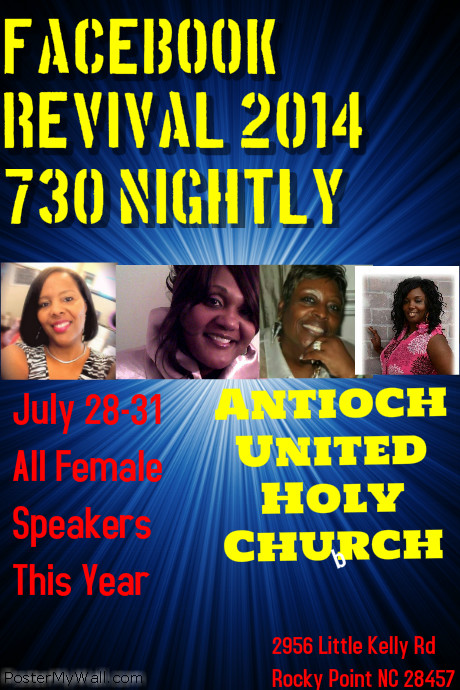 Facebook Revival 2014 @ Antioch United Holy Church | PosterMyWall