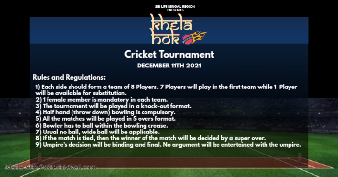 Copy of Cricket Team Lineups Board 2021 Template | PosterMyWall