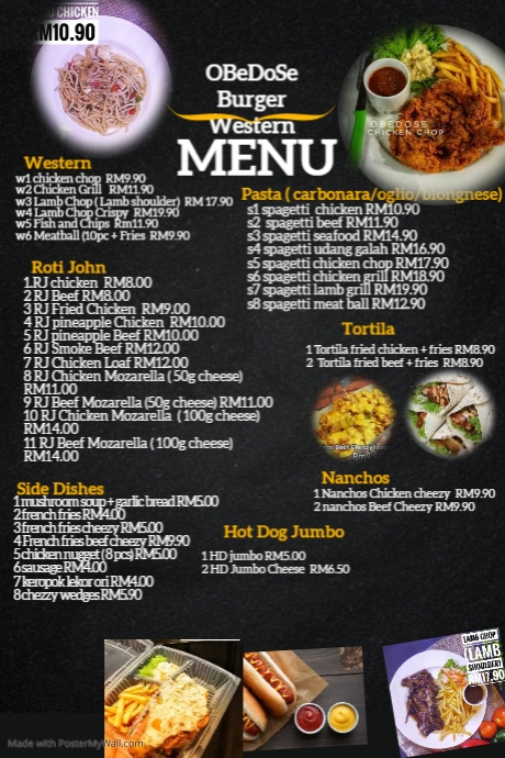Copy of restaurant menu flyer | PosterMyWall