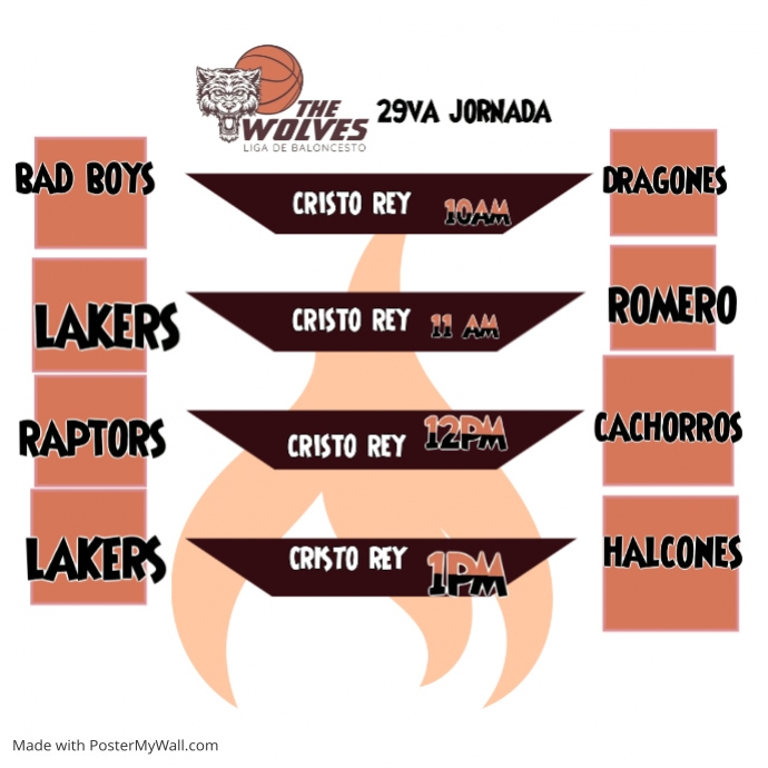 Copia de BASKETBALL FIXTURES SCHEDULE | PosterMyWall