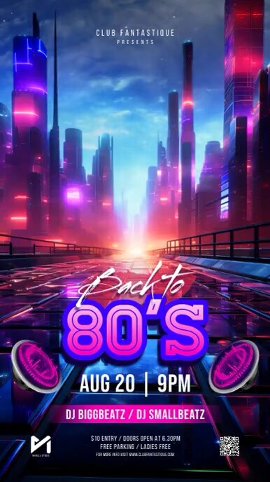 80s 90s Party Social Media Ad Template | PosterMyWall