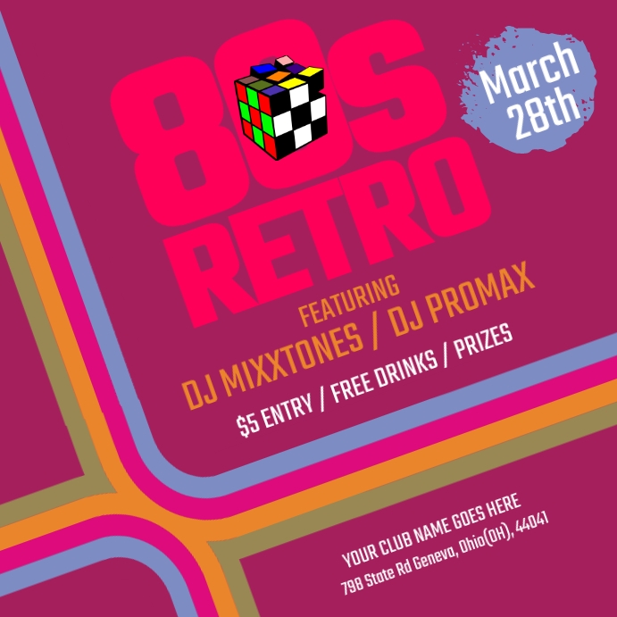 Plantilla de 80s Retro Instagram Post | PosterMyWall