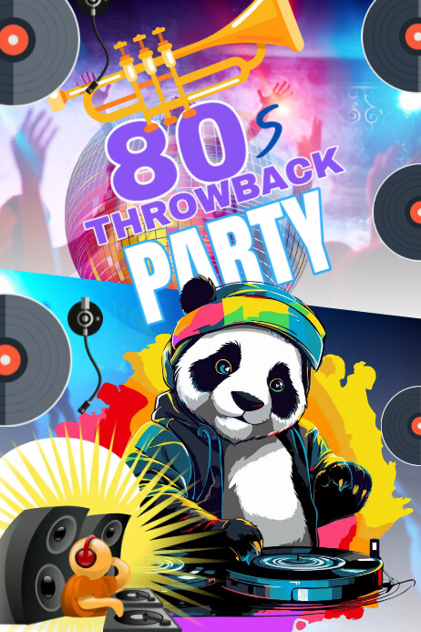 80s throwback party poster template | PosterMyWall