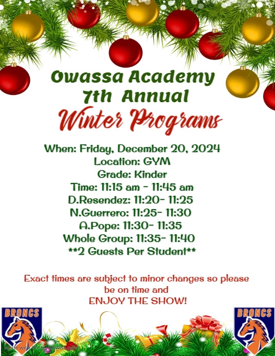Copy of Kinder grade Winter Programs (1) | PosterMyWall
