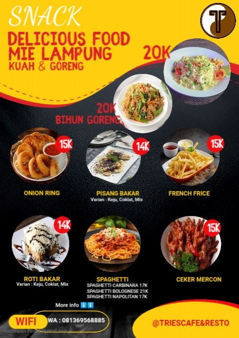 Salinan Black and Yellow Fast Food Menu Design | PosterMyWall