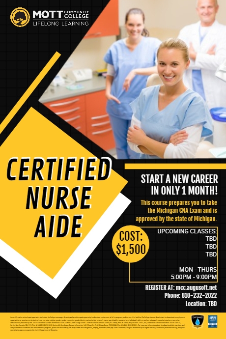 Certified Nurse Aide Flyer - TBD #2 | PosterMyWall