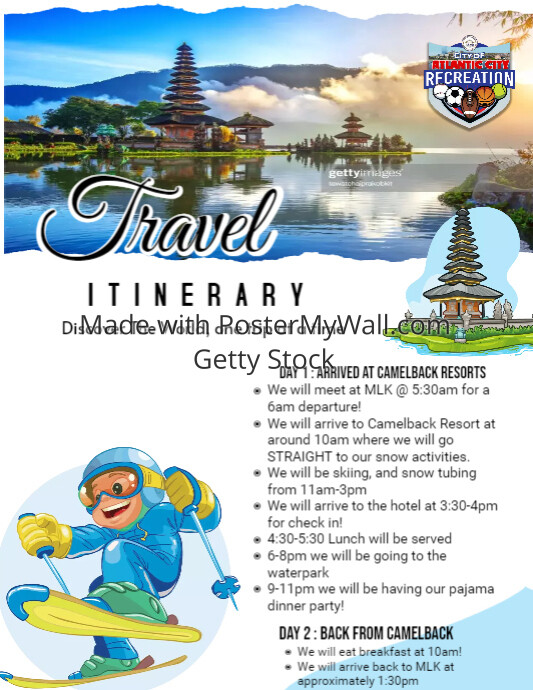 Travel Itinerary In Bali, Indonesia | PosterMyWall