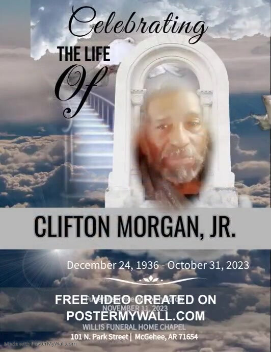 Funeral cover - Clifton Morgan, Jr 2 | PosterMyWall