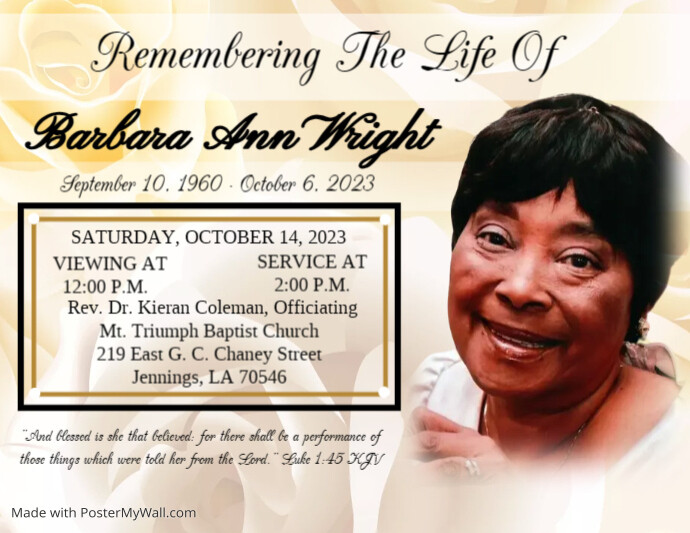 Barbara Wright | PosterMyWall