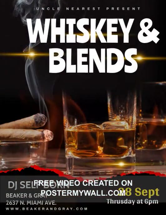 Copy of CIGAR & WHISKEY Flyer Template | PosterMyWall