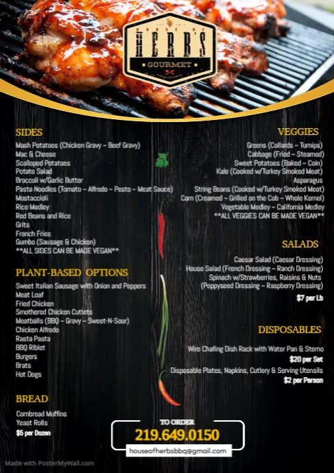 Restaurant Food Menu_Side 2 | PosterMyWall
