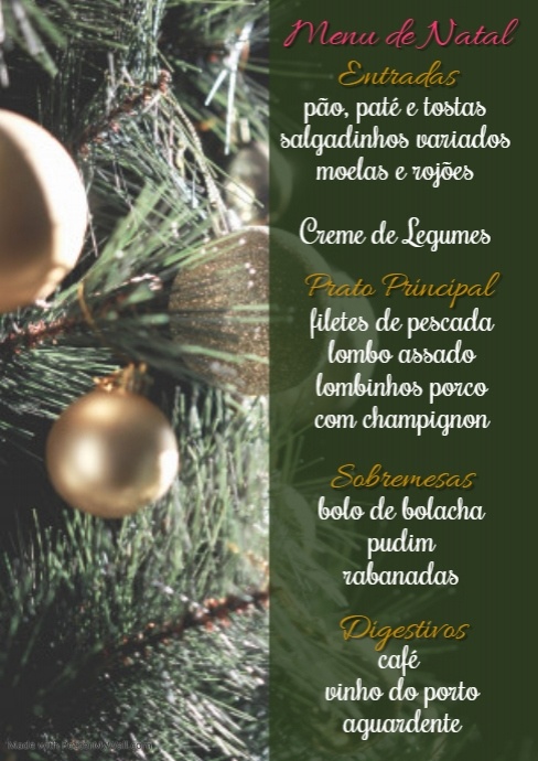 Menu Jantar de Natal 2019 | PosterMyWall