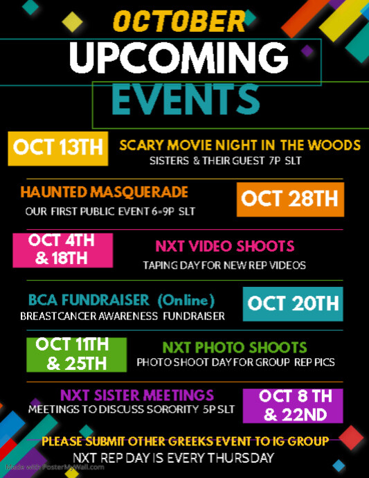 Upcoming Events | PosterMyWall
