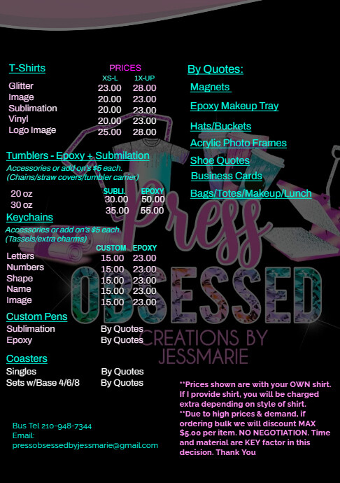 Bar menu & price list | PosterMyWall