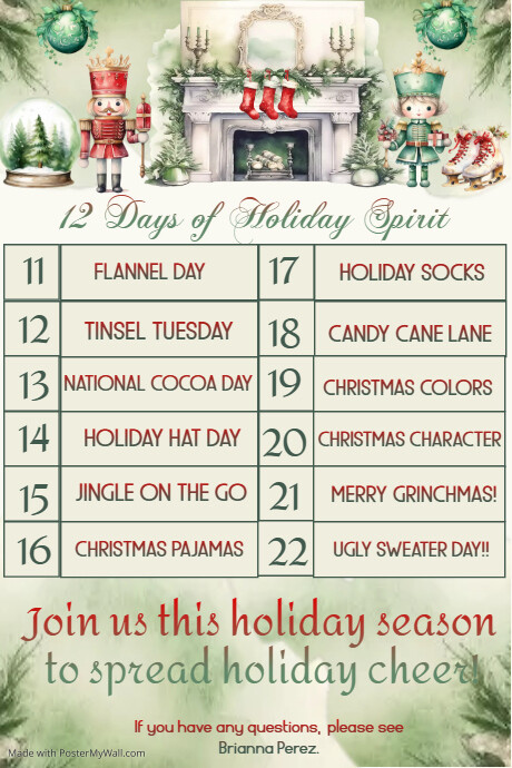 December Calendar by Paula | PosterMyWall