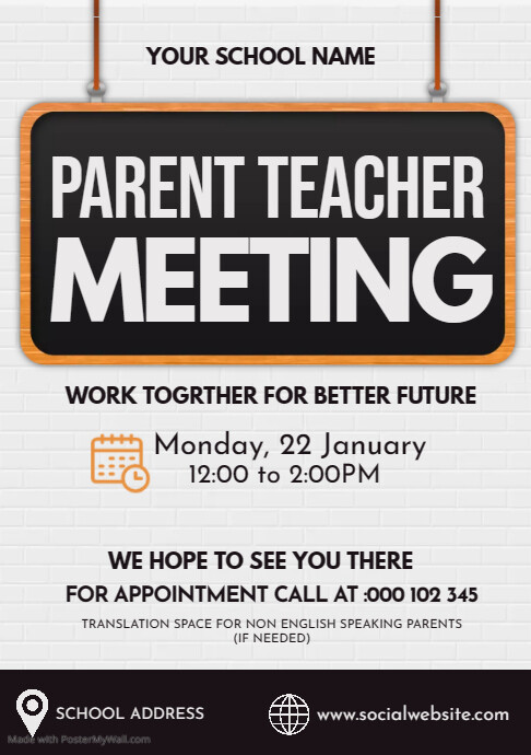 parent teacher meeting | PosterMyWall