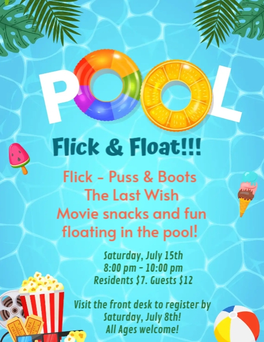 Movie pool party invitation | PosterMyWall