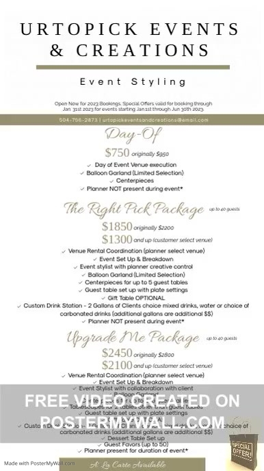 Wedding Planner Package List Design | PosterMyWall