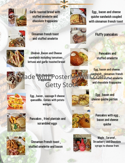 Copy of Breakfast brunch restaurant menu template | PosterMyWall