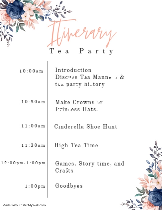 Pink Vintage Wedding Itinerary Planner | PosterMyWall