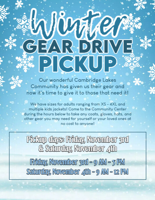 Winter Gear Pick Up | PosterMyWall