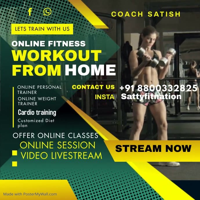 Copy of Green Workout Exercise App Custom Video Ad | PosterMyWall