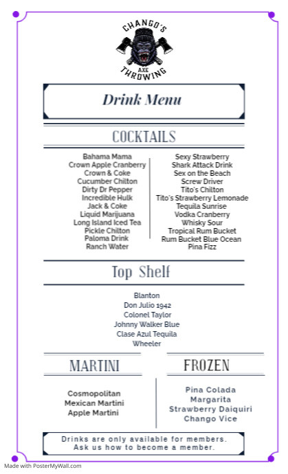 Bar menu design template | PosterMyWall