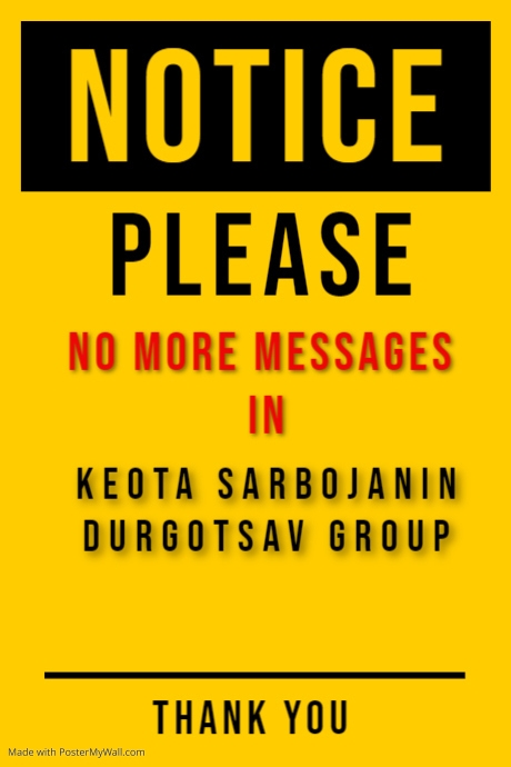 Thank You Notice Sign Board Template | PosterMyWall