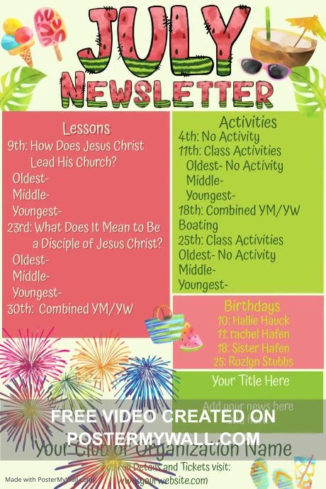 Copy of July Newsletter Summer Fun Template | PosterMyWall