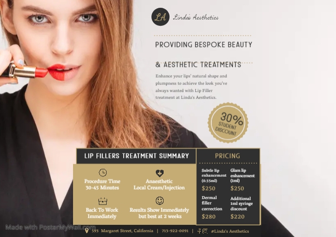 Lip Filling Service Poster | PosterMyWall