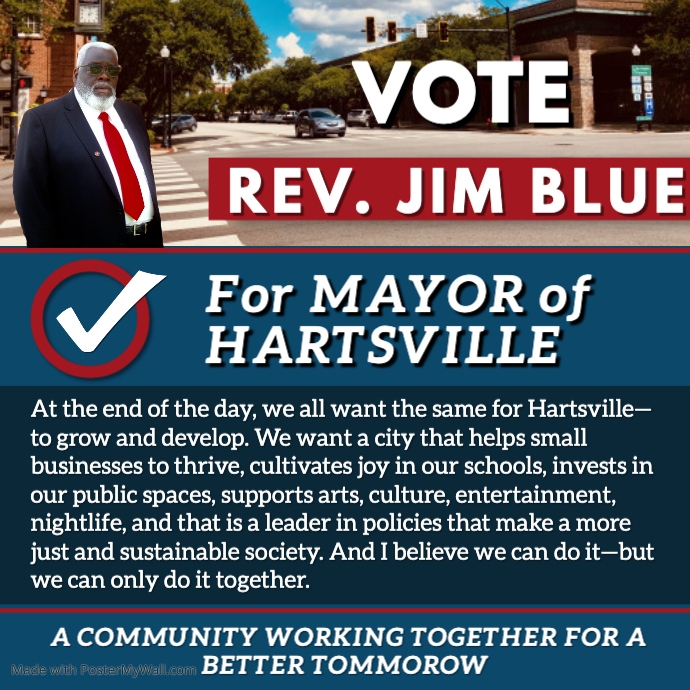 JIM BLUE FOR MAYOR | PosterMyWall
