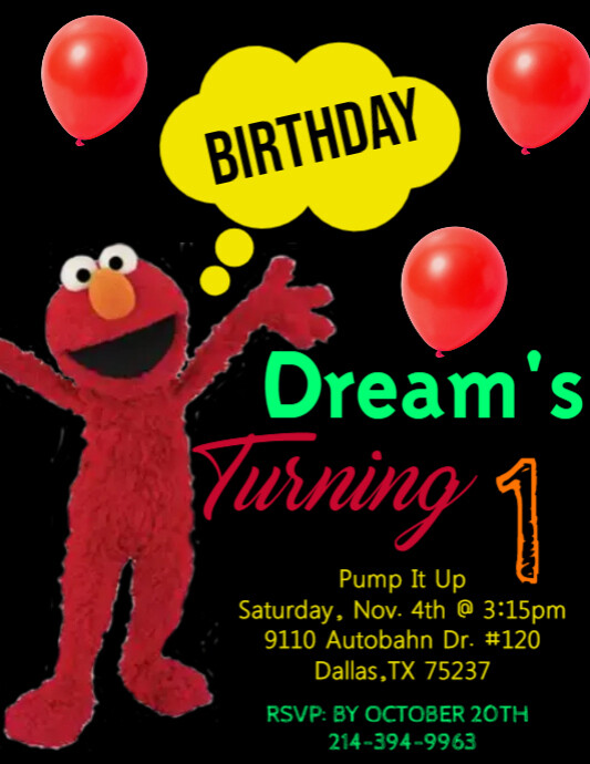 Elmo Birthday Party | PosterMyWall