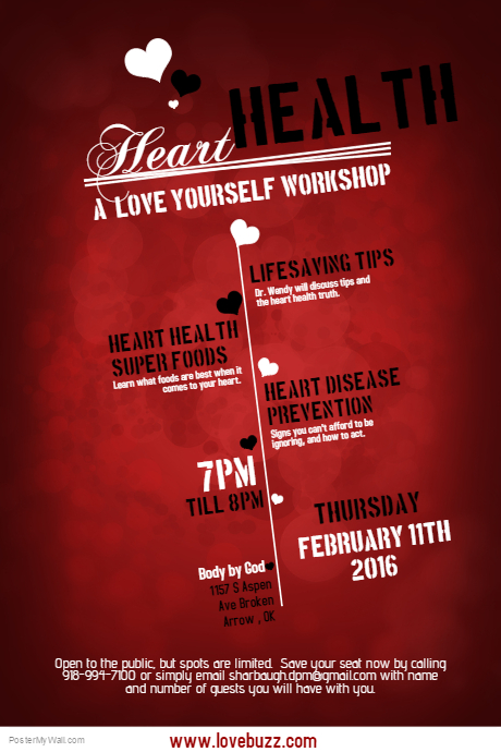 Heart Health Workshop! | PosterMyWall