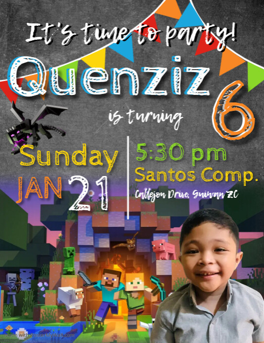 Copy of Minecraft Birthday | PosterMyWall