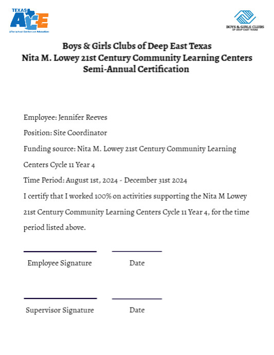 Year 1 JanTEA Semi-Annual Certificate (1) | PosterMyWall