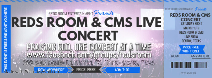 Copy of Rock Concert Event Pass Template | PosterMyWall