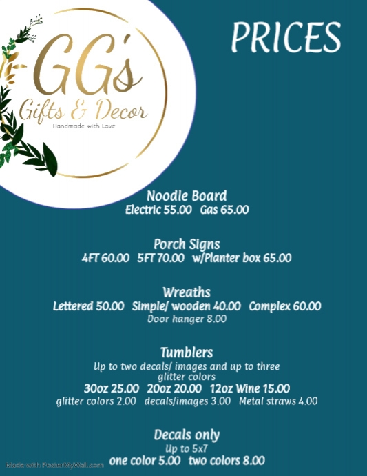 Copy of Rose Price List & Banner | PosterMyWall