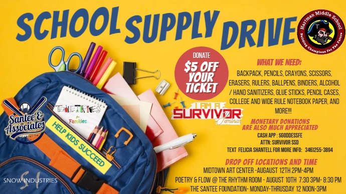 school supply drive | PosterMyWall