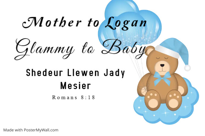 Blue Sleepy Bear Baby Shower Welcome Sign | PosterMyWall