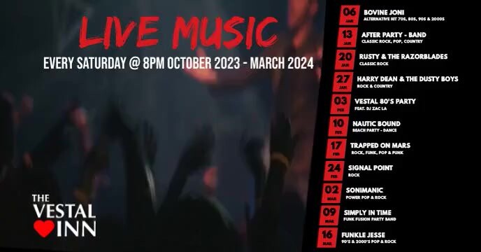 Vestal Band Season Schedule 2024 Winter Event | PosterMyWall