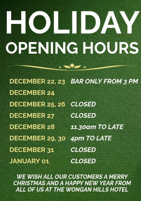 Christmas holiday open hours yard sign | PosterMyWall