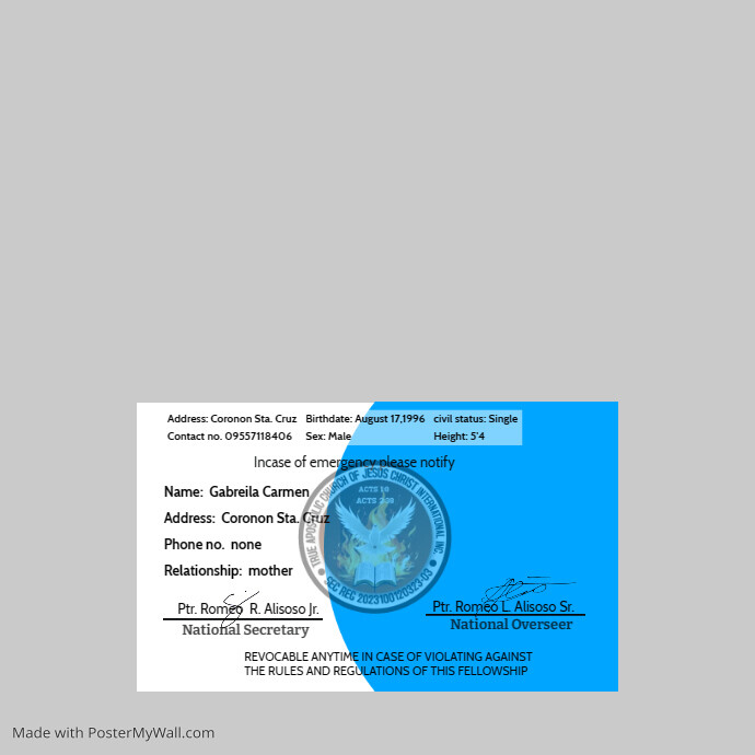 Front And Back ID (4) | PosterMyWall